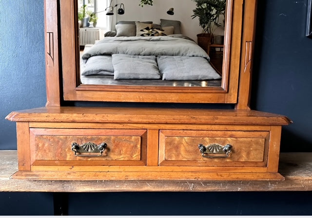 Antique Mahogany Dressing Table Mirror, Toilet Mirror, Vintage Wooden ...